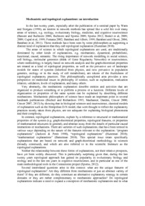 Mechanistic and topological explanations: an introduction - PhilSci-Archive